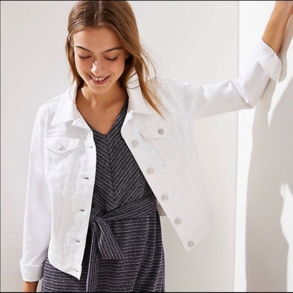 LOFT | Jackets & Coats | Nwt White Denim Loft Jacket | Poshmark